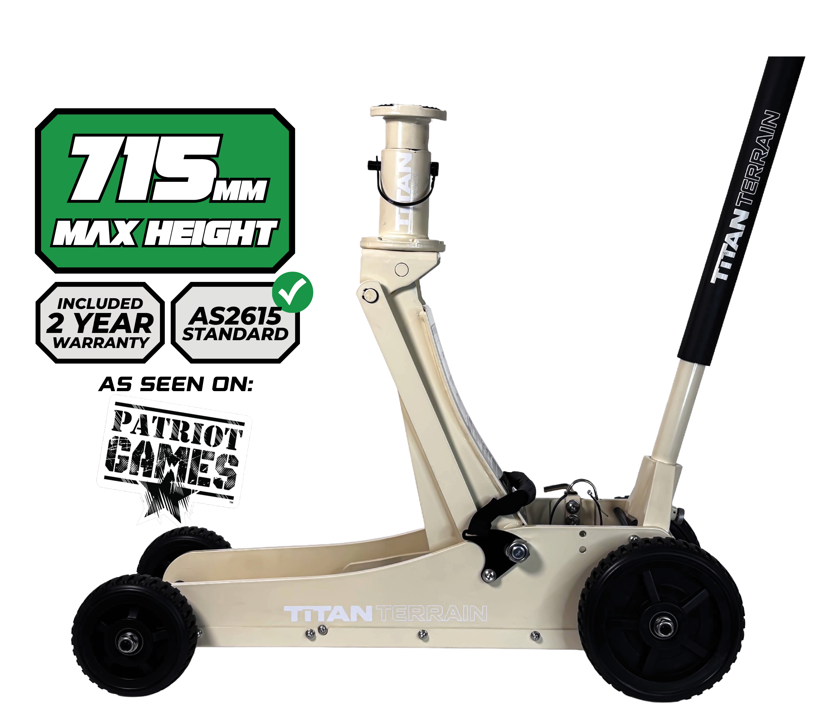 3 TONNE RUGGED FLOOR JACK - CREAM EDITION – TitanTerrain